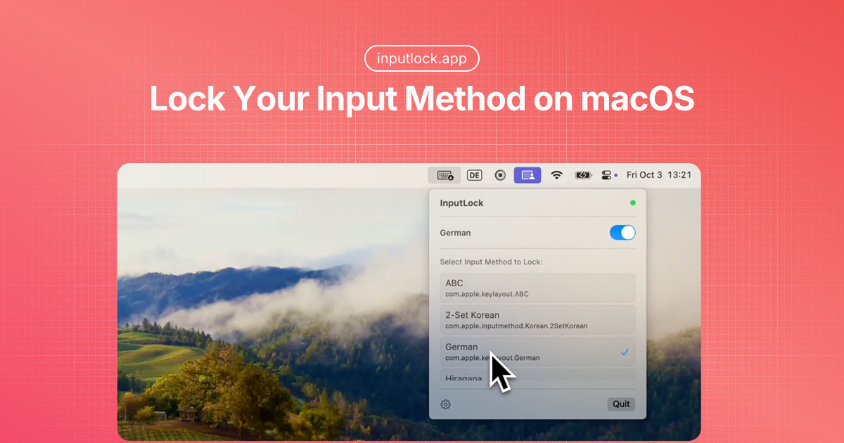 InputLock - Lock Your Input Method on macOS